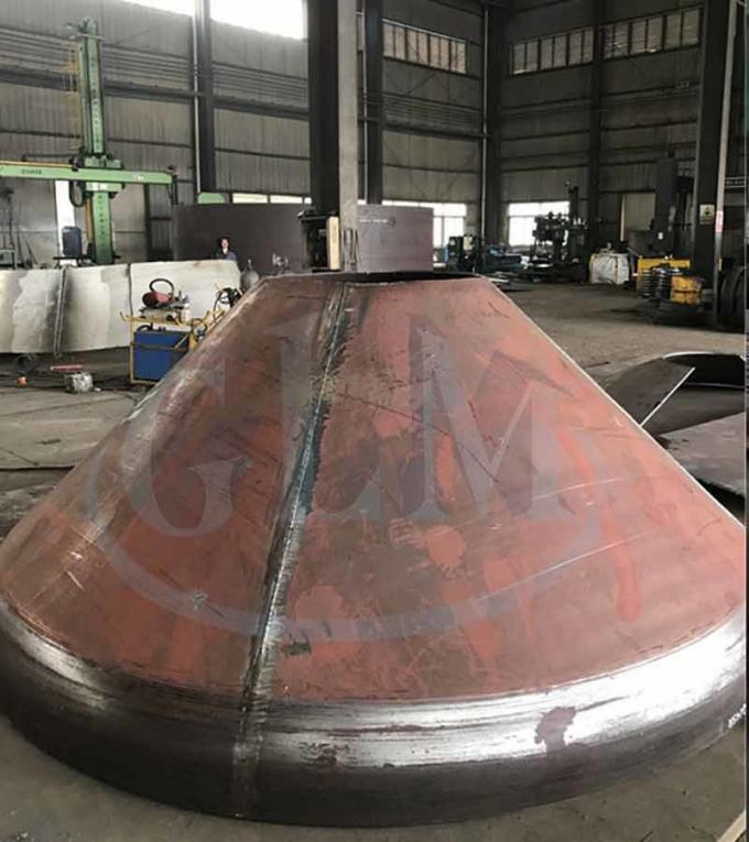 PED 300mm 89MM Cylinder Conical Tank Heads Crown Radius Of Ellipsoidal ...