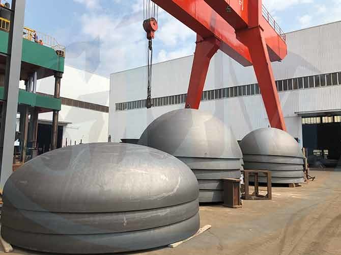 Q345B ASME Semi Tank Spherical Heads 89mm Dished Head Tank Elliptical Dome
