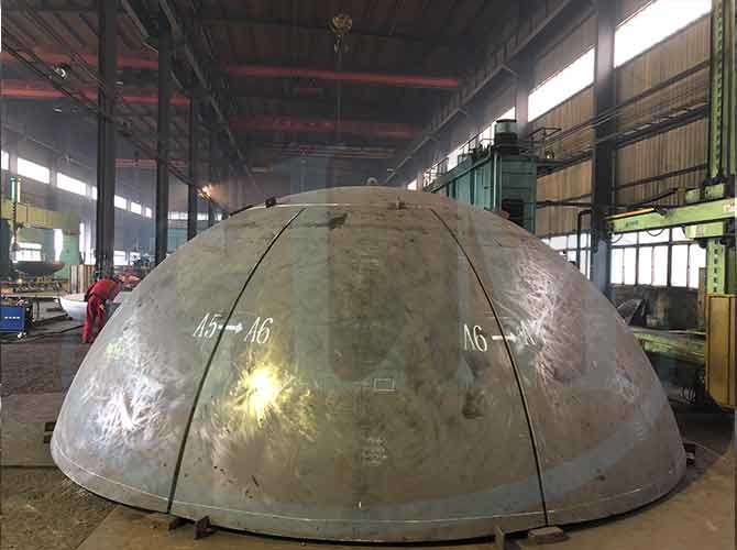 5mm 90MM Carbon Steel Pressure Vessel Dished Ends Hemisphere Head Caps ASME